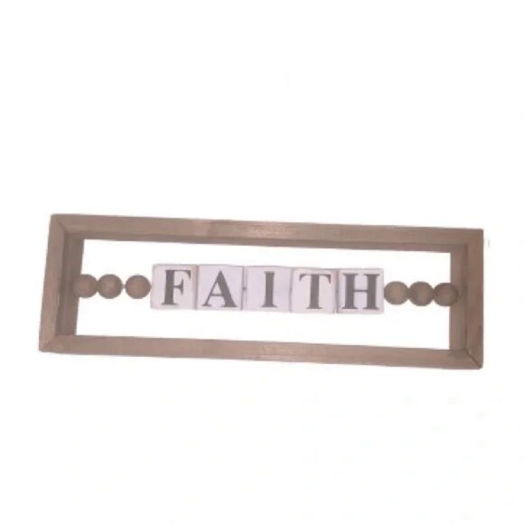 Accents | Faith Wood Block Bead Sign | Poshmark